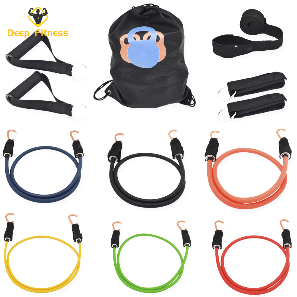 11Pcs/Set Fitness latex Resistance Bands Exercise Tubes Practical ...